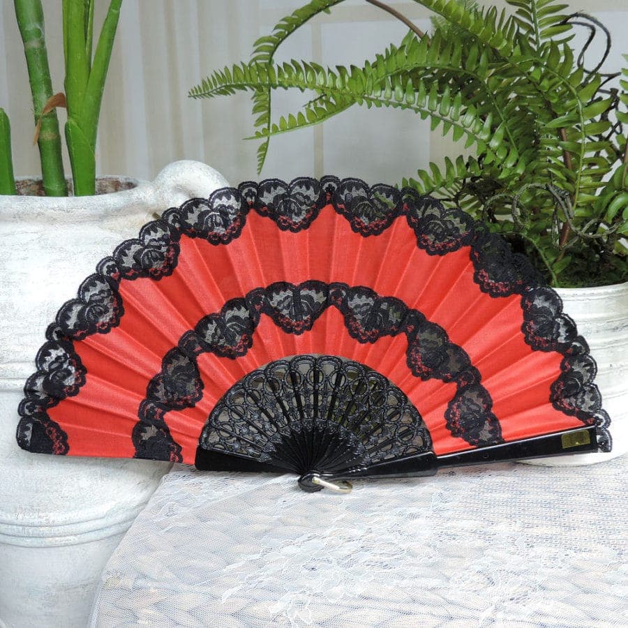 Premium Lace Fan | Made is Spain With 2 Rows of Spanish Lace